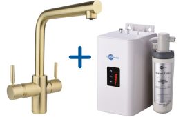 InSinkErator 3N1 L Shape Tap Neo Tank & Filter Pack - Gold